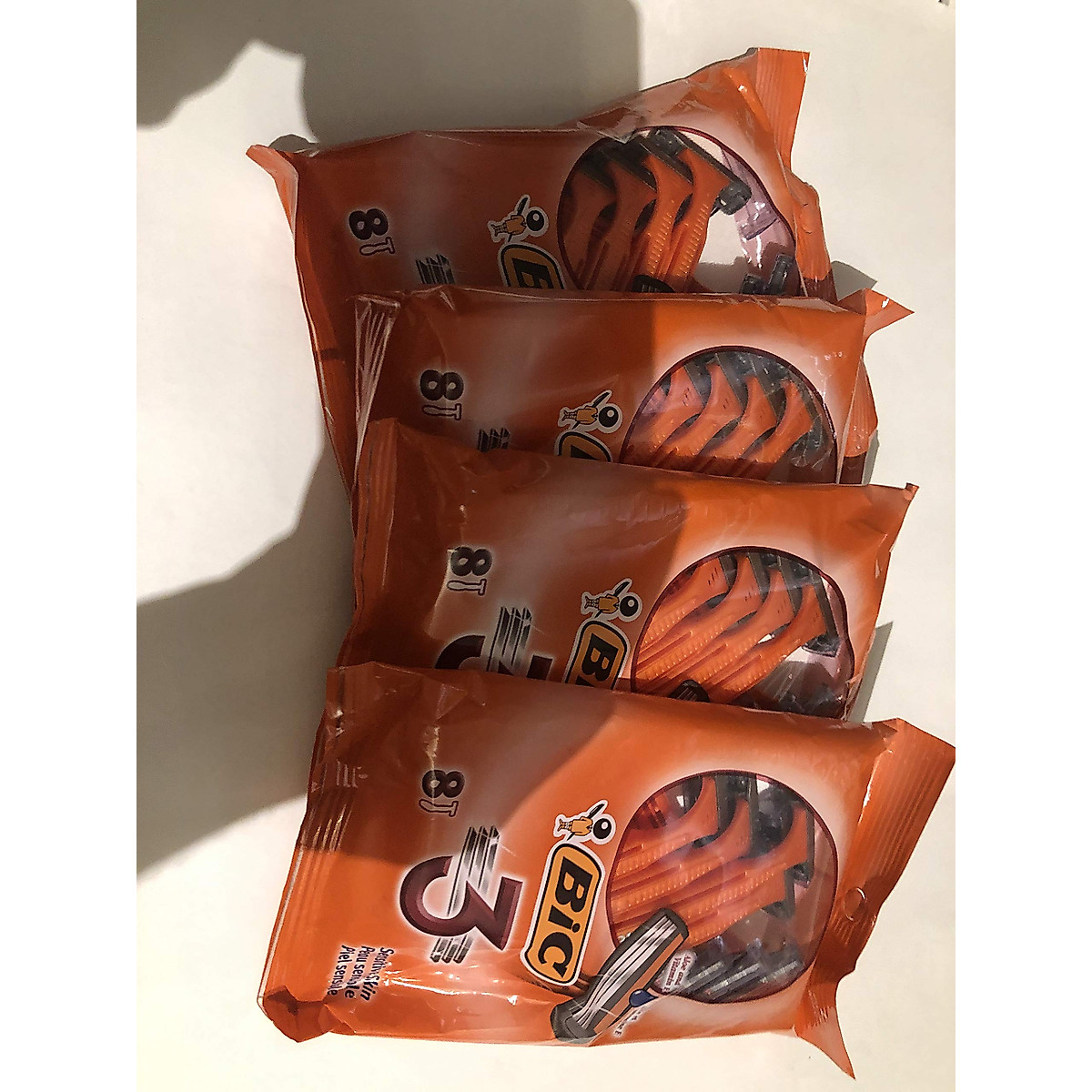 Bic 3 Sensitive Skin Disposable Shaver, Men, 8-Count (Pack of 4)