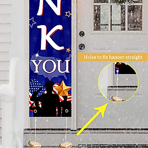 Veterans Day Decorations, 71" X 12" Thank You Veterans Banner Veterans Day Porch Sign Outdoor Veterans Day Banner Patriotic Decor Veterans Day Memorial Day Decorations