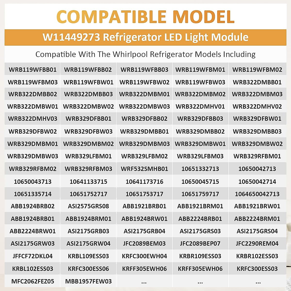 W11602886 Refrigerator LED Light Bulb for Whirlpool Kitchenaid Kenmore Amana Refrigerator Freezer Light W11468934 W11520324 W11549780 W11449273 AP7192759 AP6986570 W11251749