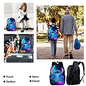Kunwioz Cartoon Backpack 17 Inch Casual Lightweight Multifunction Backpacks Sports Travel Daypack