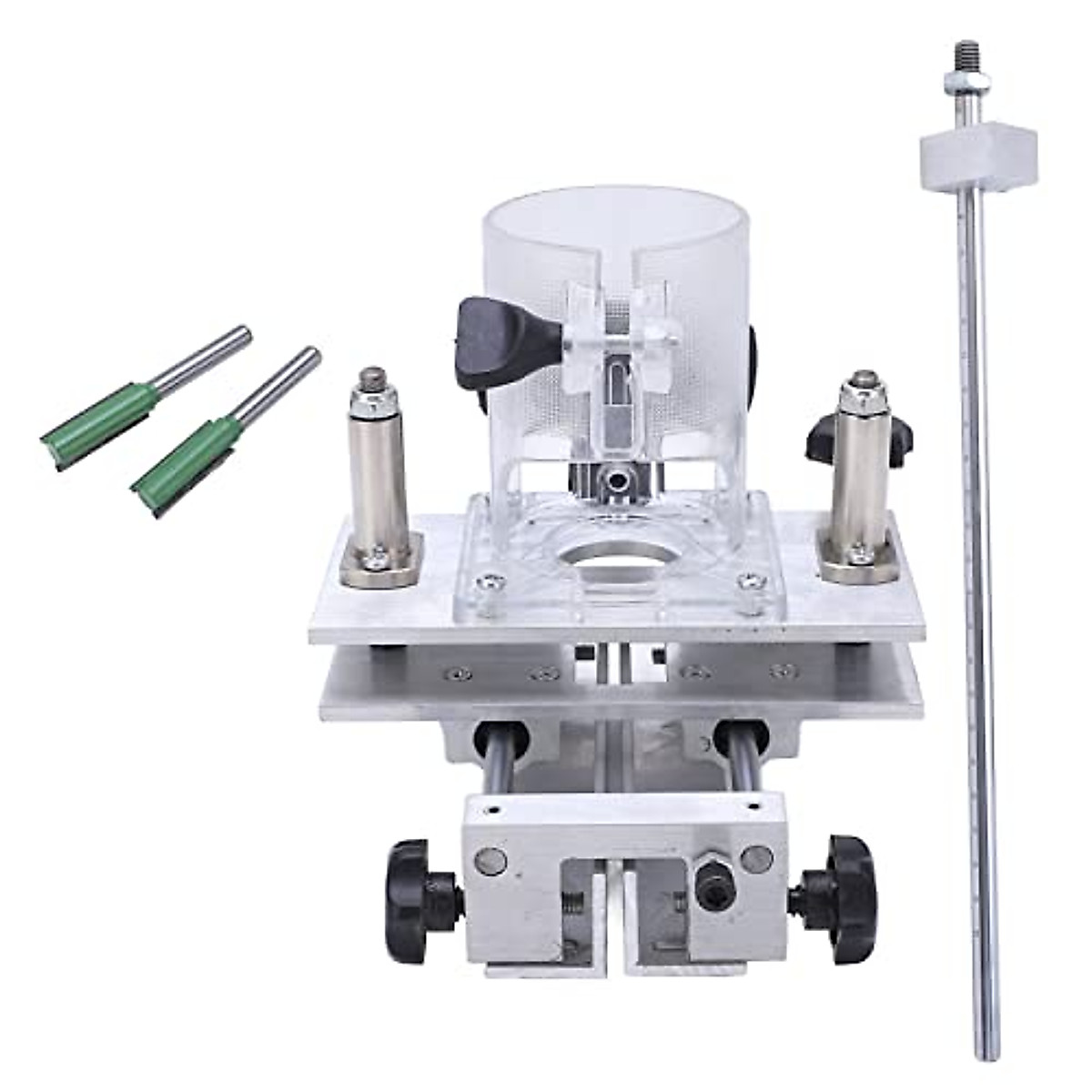 Slotting Machine,Woodworking Router Accurate Stable Wearproof Corrosion Resistance Trimming Router with Scale Dial and Drill Bit, Panel Punch Locator for chamfering, slotting, finishing