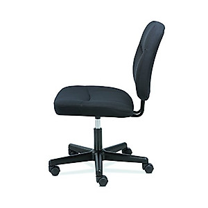 HON Sadie Home Office Desk Chair No Arms, Swivel Desk Chair With Wheels, Task Computer Chair for Office Desk, Black