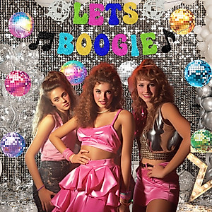 80's 90s Disco Themed Party Decorations Let's Boogie Banner Disco Ball Hanging Swirls Backdrop 70s Hanging Decor For Classroom Throwback Party Decorations Back To 60s 70s 80s 90s Dance Decade Party