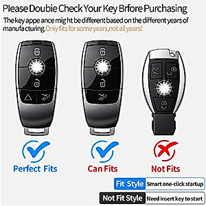 Tukellen for Mercedes Benz key fob cover Genuine Leather with keychain,Leather Protector Key case compatible Mercedes Benz 2017-2021 E-Class 2018-2021 S-Class 2019-2021 A-Class C-Class G-Class-Black