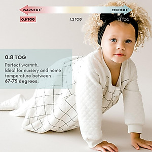 Tealbee Dreamsie: Toddler Sleep Sack with Long Sleeves and Footies 2T-3T - 0.8 TOG Summer Baby Wearable Blanket for Walkers - Rayon made from Bamboo, Organic Cotton Sleep Bag Feet Cover - Checkered