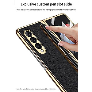 SHIEID Samsung Z Fold 3 Case with S Pen Holder, Galaxy Fold 3 Case Exculsive Custom Pen Slot Slide Phone Case Compatible with Samsung Galaxy Z Fold 3 5G, Carbon Fiber Pattern