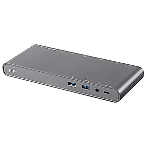 Monoprice USB-C Dual-Monitor Docking Station for USB-C Laptops, MST and Power Delivery up to 100 Watts with USB-C Cable, 4K@30Hz, 3.5mm Audio Outputs, Supports Windows, MacOS, Chrome OS, and Linux