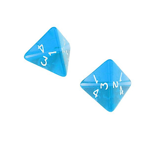 Yiotfandoll 5PCS Polyhedral Dice 20mm D4 for Dungeons and Dragons DND RPG MTG Dice Table Games Transparent Blue with Black Bag