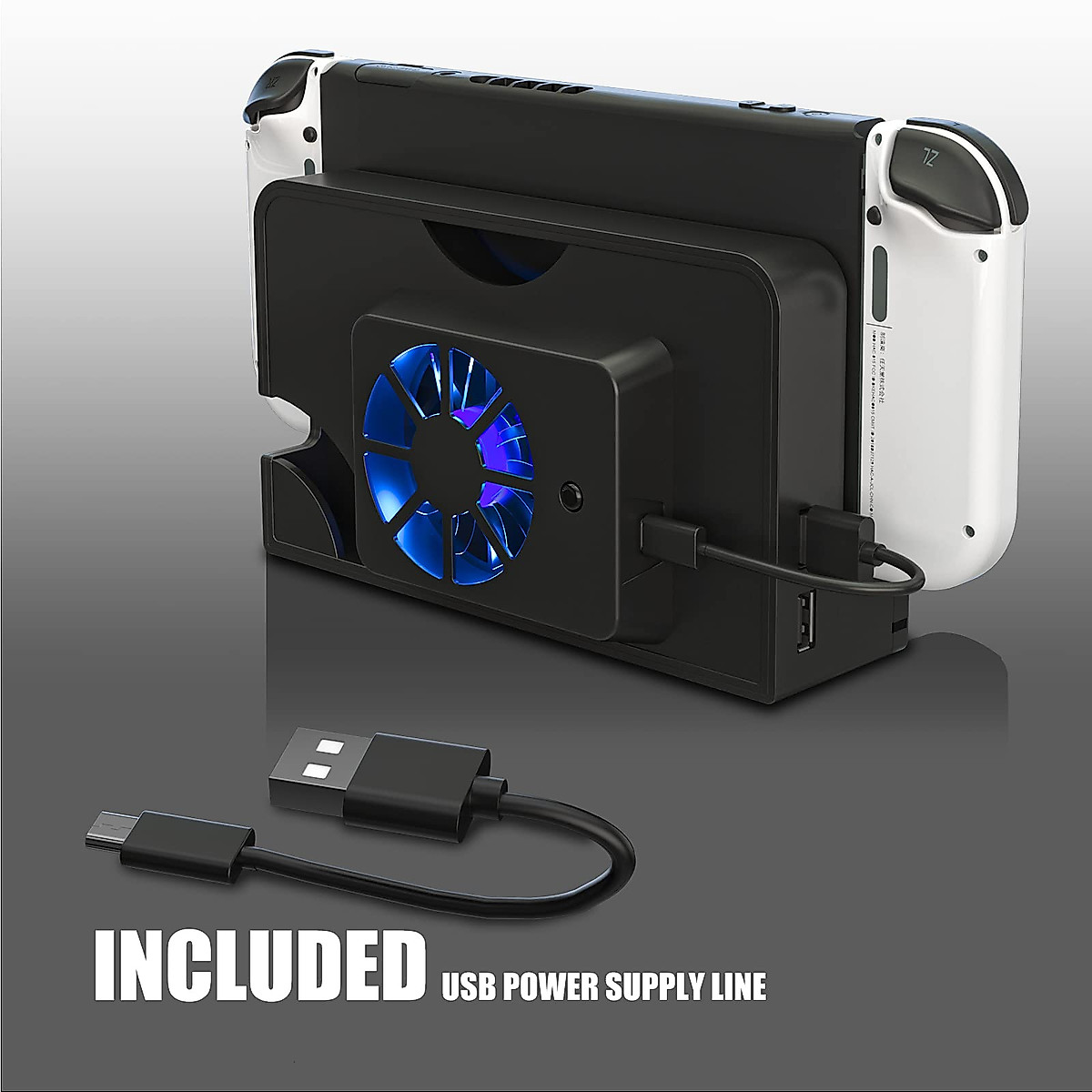 ECHZOVE Switch OLED Dock Fan, Cooling Fan for Nintendo Switch OLED, USB Powered