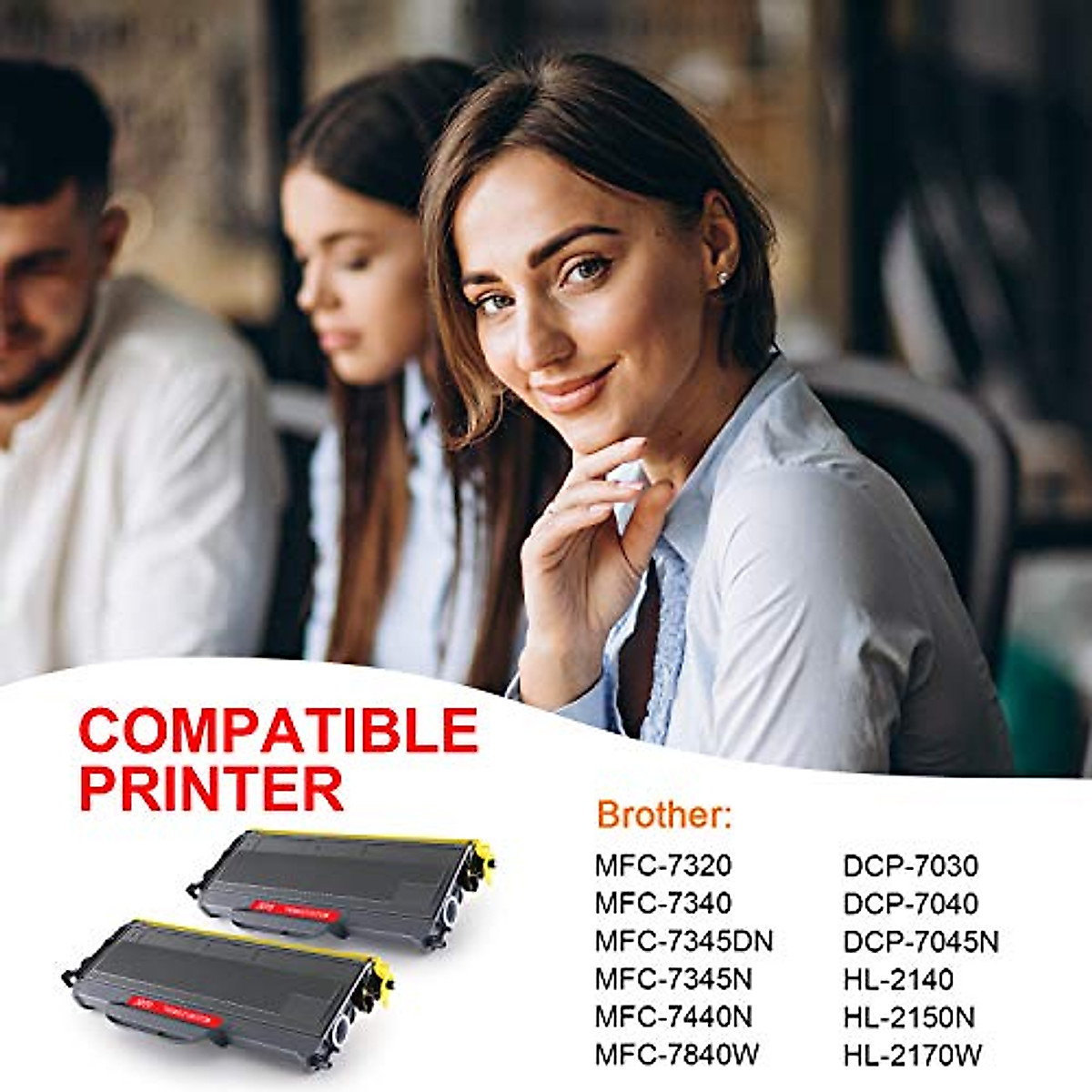 JOTO Compatible Toner Cartridge Replacement for Brother TN360 TN-360 TN 360 TN-330 TN 330 DCP-7040 HL-2140 HL-2170W DCP-7030 MFC-7340 MFC-7345N MFC-7440N (Black, 2 Pack, High Yield)
