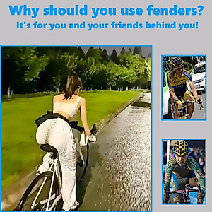 26 inch Bicycle Mudguard Front Back Rear Tire Mud Guards Kit Quick Release Bike Fenders Set for Road Mountain Bike Fat Tire Bike Outdoor Cycling