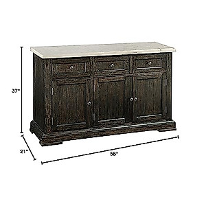 ACME Nolan Server in White Marble and Salvage Dark Oak