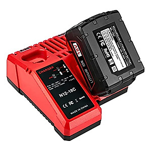 2Pack 6500mAh 48-59-1850 Replacement 18V Milwaukee M18 Battery 18Volt XC M18 48-11-1815 48-11-1820 48-11-1850 48-11-1860 Batteries with 48-59-1812 M12/M18 Milwaukee Battery Charger kit 48-11-2420