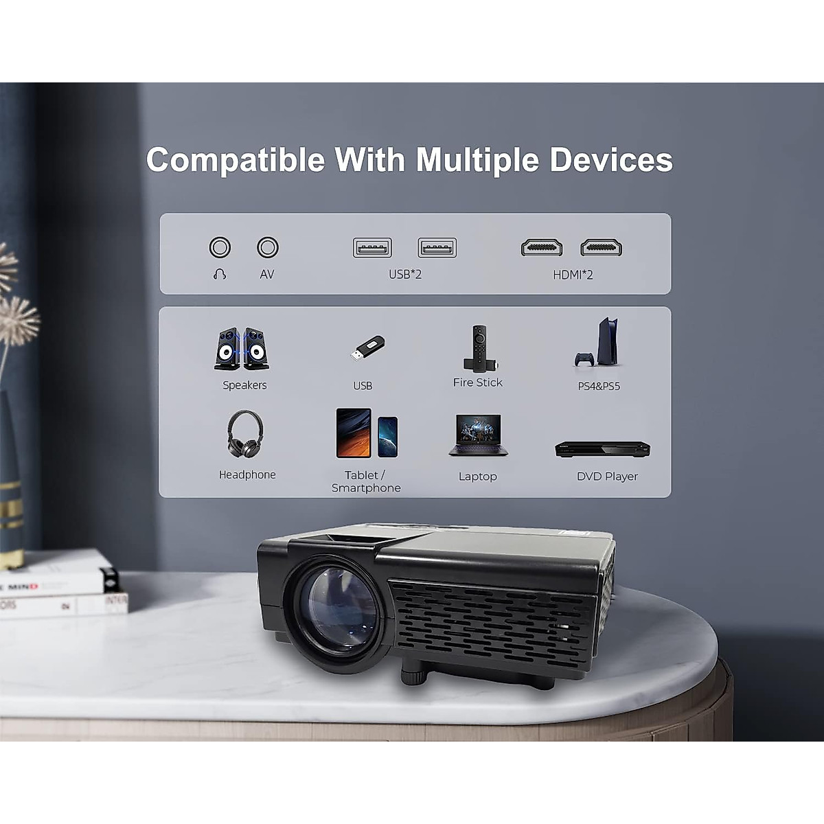 RCA Bluetooth 1080p Home Theatre Projector (Renewed)