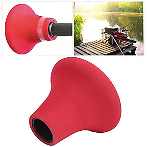 Fishing Rod Butt Cushion, Spherical EVA Practical Fishing Rod Support, Salt Water Resistant Shock‑Absorbing Not Slip Drift Fishing for Boat Fishing(red)