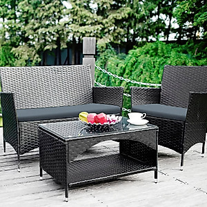 BRUXOLAY 3 Pack Patio Outdoor Cushion Covers, Waterproof and Fade Resistant Patio Furniture Cushion Covers for 4 Pack 4 Seat Wicker Rattan Patio Furniture,Only Cover 36x18x2,18x18x2,Gray