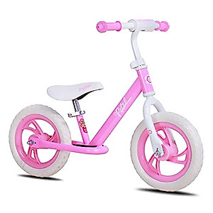 JOYSTAR 14 Inch Balance Bike for Boys Girls 3T to 6 Years Old Push Toddler Balance Bikes with Footboard 14" Child Glider Kids Pink