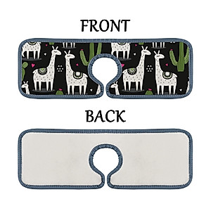 Kitchen Faucet Absorbent Mat 2 Pieces Alpaca Cactus Faucet Sink Splash Guard Bathroom Counter and RV,Faucet Counter Sink Water Stains Preventer