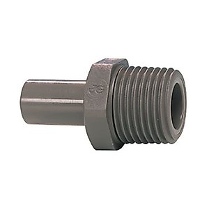 John Guest (PI051202S) Stem Adapter 3/8" X 1/4" BSPT Gray