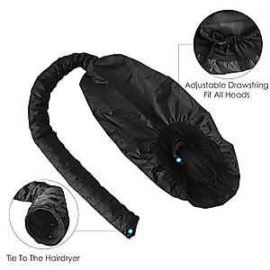 WKshuFT Portable Hair Dryer Cap- Relax, Speeds Up Drying Time at Home, Easy to Use for Styling, Curling and Deep Conditioning - Soft, Adjustable, Fits to All Small or Big Heads, Rollers(Black)