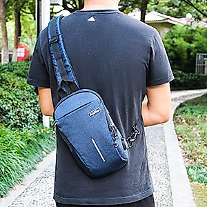 AmHoo Sling Backpack Anti Theft Waterproof Crossbody Bag Fashion Daypack Blue