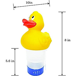 Chlorine Floater, Duck Collapsible Floating Pool Dispenser ，Fits 3" Chlorine Tablets，Release Adjustable for Indoor & Outdoor Swimming Pool Hot Tub SPA