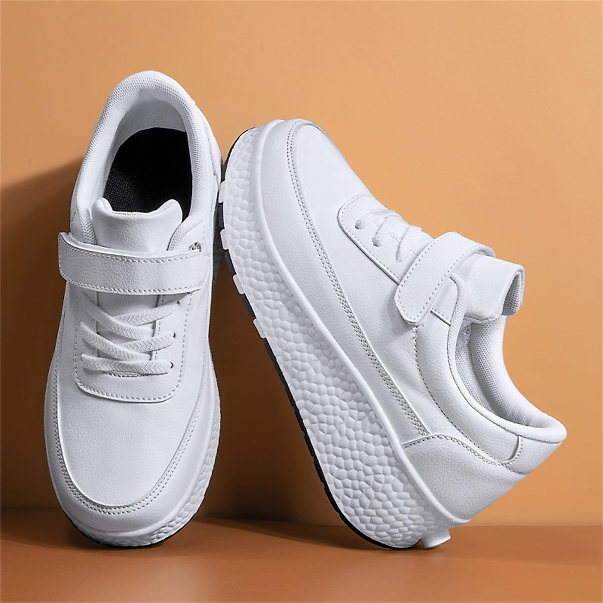 Sanearde Roller Skate Shoes with Two Wheels High Heels for Kids Technical Toddler Sneakers Unisex-Child Footwear Show Gift White