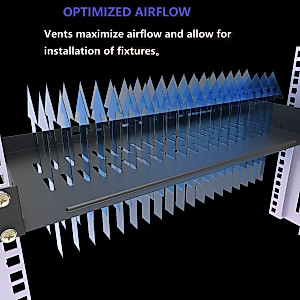 JINGCHENGMEI 1U Disassembled Vented Rack Shelf Universal Rack Tray No Lip for 19 Inches Network Cabinet or Server Rack (8 Inches Deep)