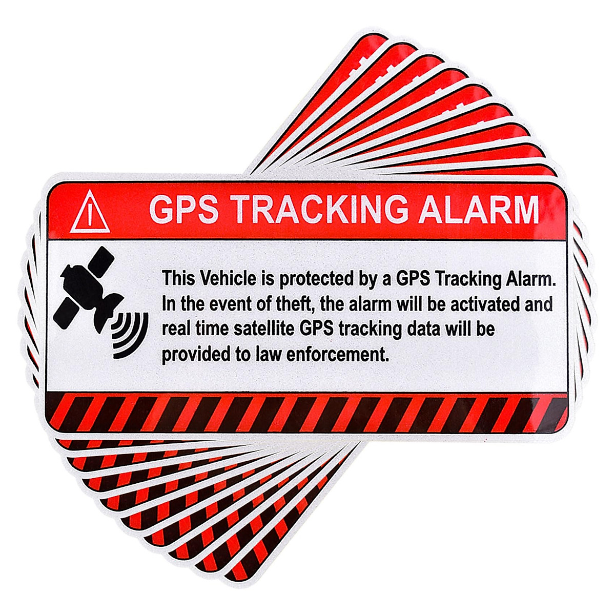 10 Pcs GPS Tracking Sticker, Car Alarm Sticker Self Adhesive GPS Warning Anti-Theft Stickers for Cars Sign Decal GPS Tracker for Bicycles Motorcycle Car Window Vehicles Bumper Truck Decals