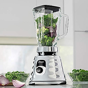 Oster Original 3 Speed Chrome Blender, 6 Times more Durable Motor, 10 Times Stronger, 5 Cup Glass Jar