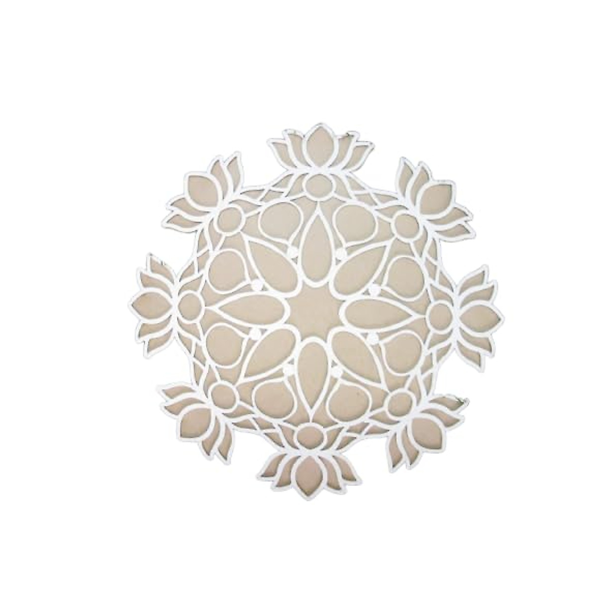 DIY MDF Readymade Round Lotus Designer Rangoli Mat Easy to Use Rangoli Template Easy to Fill Wooden MDF Rangoli Boards for Indian Traditional Festival (Size:- 12 Inches Diameter)