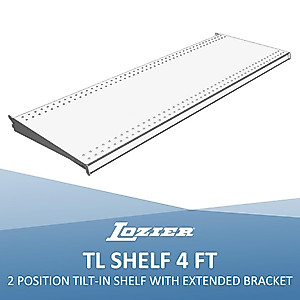 Lozier TL Shelf - Retail Display Shelving - Compatible Gondola Shelving Units - Product Shelves for All Commercial Business Types - 4' Width x 22" Depth (Platinum)