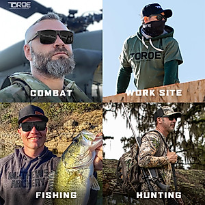 TOROE Eyewear Matte Black RANGE XL Frame Sunglasses Light Weight TR90 Frame, Polarized Polycarbonate Lens (Matte Black | Black Emblem, Black (C4))