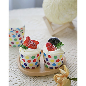 Bertacy 100-Pack Disposable Wrappers Large Paper Cake Baking Cup Cupcake Muffin Cases Birthday Party Decoration