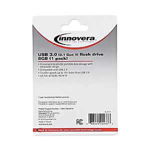 Innovera USB 3.0 Flash Drive, 8 Gb
