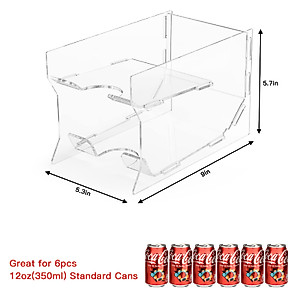 Soda Can Organizer for Refrigerator, Acrylic Rolling Can Organizer Dispenser, Auto Beverage Can Holder Rack, Can Storage Organizer, Can Drink Holder for Canned Food Beer 12oz Standard Cans