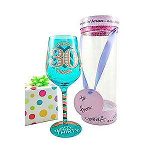 Thirsty Thirty Birthday Wine Glass – Novelty Gift Idea for Him or Her