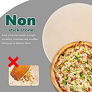 GGC 14 inch Pizza Stone for Ovens, Baking Stone for Grill and BBQ to Cook Perfect Crispy Crust Pizza, Bread and Cookies at Home, Garden and Outdoor, Distributes Heat Evenly Round Pizza Baking Stones