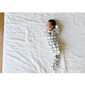 Copper Pearl Baby Gown - Knotted Newborn Sleepers for Baby Boy and Girl, Soft Stretchy Long Sleeve Infant Gowns with Bottom Tie and Hand Mittens, Perfect Hospital Coming Home Outfit (Ledger)