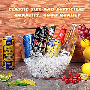 Ice Buckets, Clear Acrylic Ice Bucket for Parties Plastic Champagne Bucket 3.5 Liter Beverage Tub for Cocktail Bar (30 Pack)