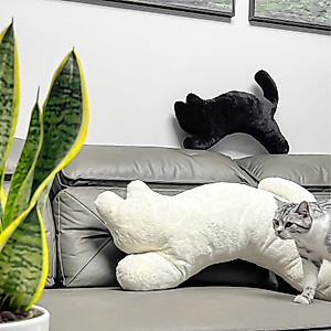 YOUBLEK Long Black Cat Plush Body Pillow, 39.3'' Soft Stuffed Animals Throw Pillows Gift for Girlfriend, Cute Plushies for Bed or Sofa (39.3 inches, Black)