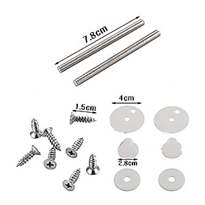 1 Pair Zinc Alloy Toilet Seat Hinge Mountings with Bolts Screw and Nuts Top Tightening Toilet Lid Hinge Toilet Replacement Part for Flush Toilet Cover