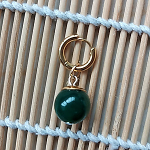 1 piece of Anime Cartoon Vegetto Potara Ball Black Son Goku Zamasu Cos Earring Ear Clip Cuff (Single green pierced)