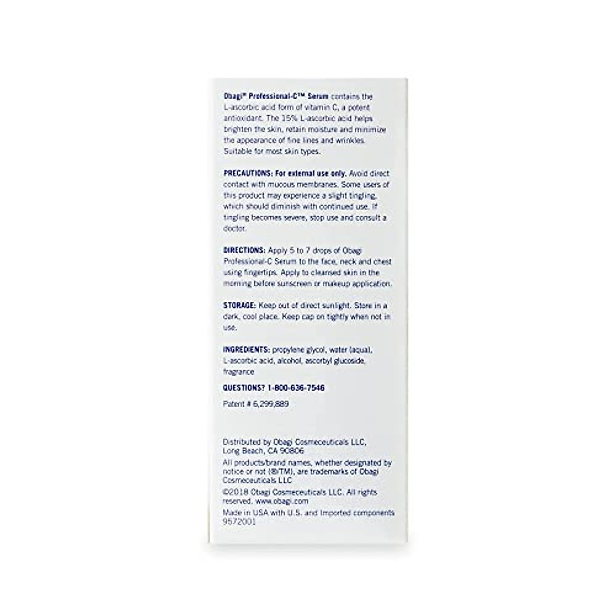 obagi Vitamin C Serum 15% - Professional C Serum Skin Care – Contains Concentrated L Ascorbic Acid - Helps Minimize the Appearance of Wrinkles, Brightens Skin, and Retains Moisture- 1.0 Fl Oz.