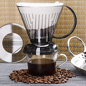 Clever Coffee Dripper and Filters, Large 18 oz (Cloud)| Barista's Choice| Safe BPA Free Plastic|Includes 100 Filters