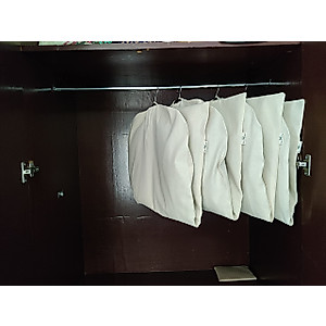 100% Cotton Canvas Garment Cover for Suits, Coats, Dresses; Travel Bag (Medium (24"x40"), Off-White)