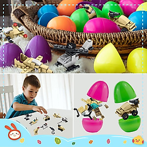 FUN LITTLE TOYS 12Packs Building Block Easter Egg for Party Favors Easter Baskets Stuffer