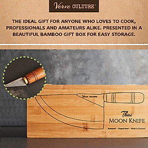 Verve Culture Artisan Forged Steel Thai Moon Knife - Authentic Traditional Carbon Steel Knife Hand Crafted in Thailand