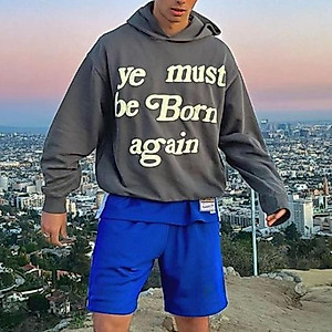 DONCARE Ye Must Be Born Again Hoodie Men's West Creativity Sweatshirt Black