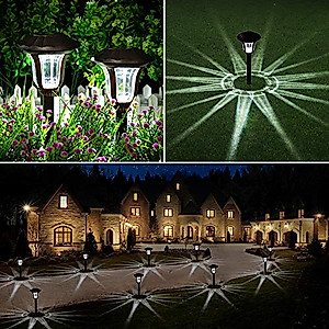 GIGALUMI Solar Pathway Lights, 8 Pack Bright Solar Garden Lights, Solar Powered Walkway Lights, Solar Lights Outdoor Waterproof Solar Path Lights for Yard, Patio, Driveway (Cold White)…